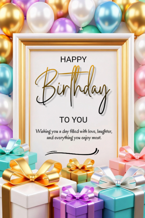 Happy Birthday Poster 2026 Template | PosterMyWall