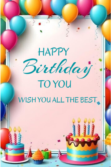 Happy Birthday Poster Design 2024 Template | PosterMyWall