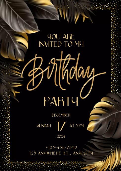 Happy birthday poster invitation Template | PosterMyWall