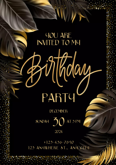 Happy birthday poster invitation Template | PosterMyWall