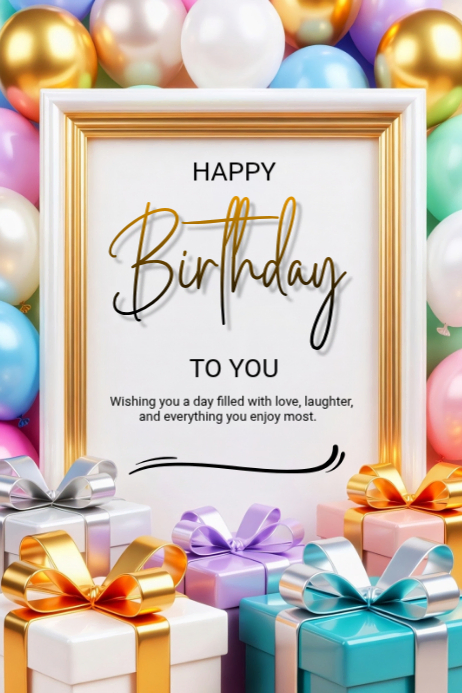 Happy Birthday Poster Template 2026 | PosterMyWall
