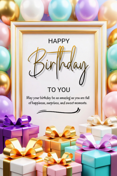 Happy Birthday Poster Template 2026 | PosterMyWall