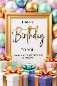 Happy Birthday Template 2026 | PosterMyWall