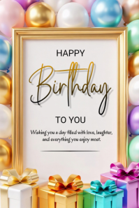 Plantilla de Happy Birthday Poster Template 2026 | PosterMyWall