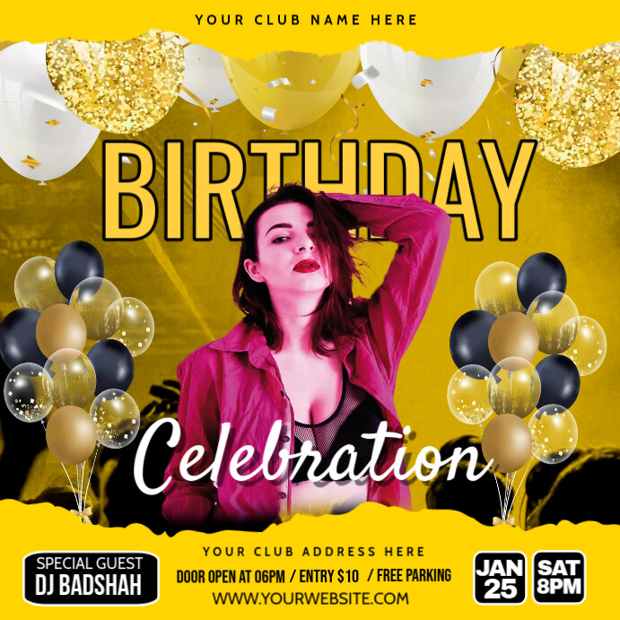 happy birthday social media post, Template | PosterMyWall