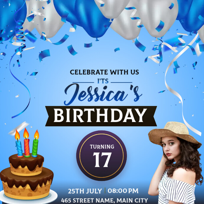 happy birthday social media post Template | PosterMyWall