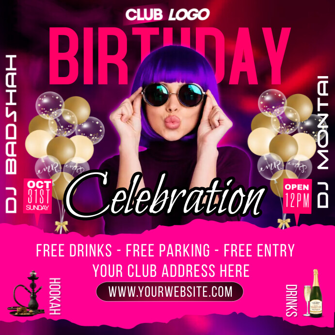happy birthday social media post Template | PosterMyWall