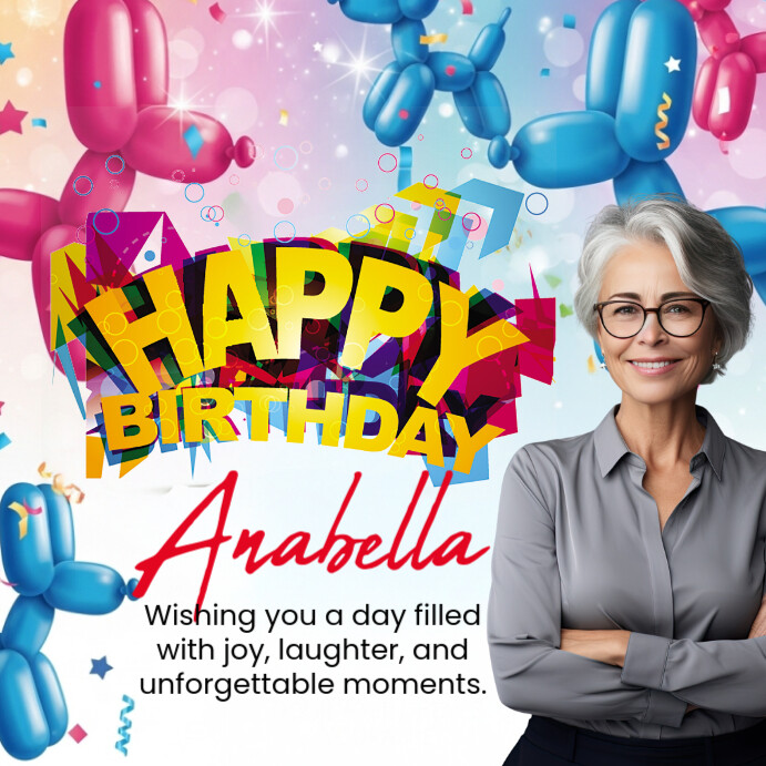 Plantilla de Happy Birthday Square (1:1) | PosterMyWall