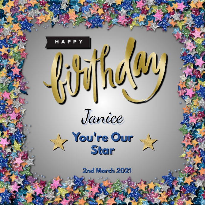 Happy Birthday Star Template | PosterMyWall