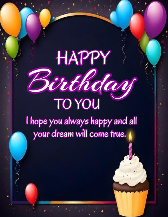Happy Birthday Template 2024 | PosterMyWall