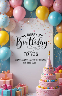 Happy birthday template 2026 | PosterMyWall
