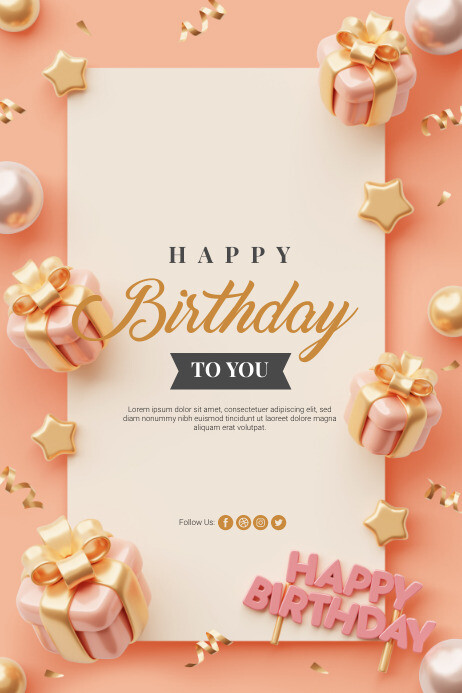 Happy Birthday To You Greeting Poster Template | PosterMyWall