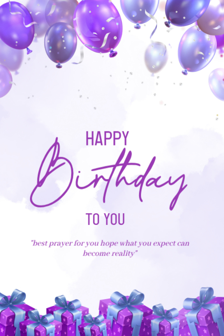 Plantilla de Happy birthday to you online greeting card | PosterMyWall