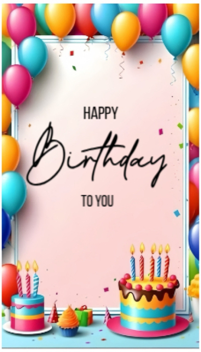 Plantilla de Happy birthday to you online greeting card | PosterMyWall