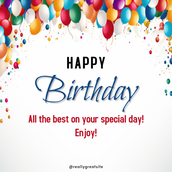 Happy Birthday Wishes Balloon Poster Template | PosterMyWall