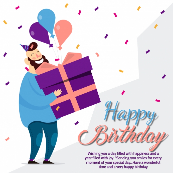 HAPPY BIRTHDAY WISHES CARD Design Template | PosterMyWall