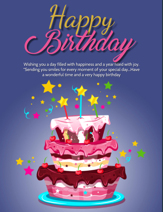 HAPPY BIRTHDAY WISHES CARD Design Template PosterMyWall happy-birthday-wishes-card-design-template-postermywall