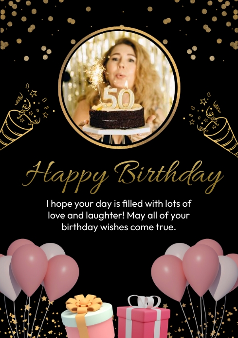 Happy birthday Wishes Template | PosterMyWall