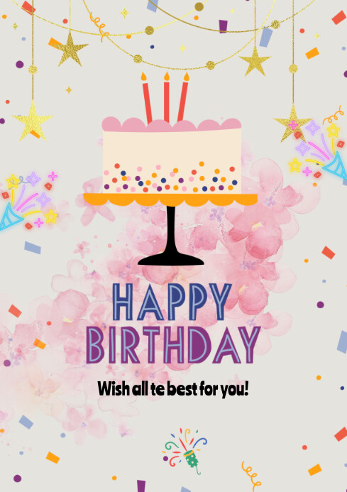 Happy Birthday Wishes Template | PosterMyWall