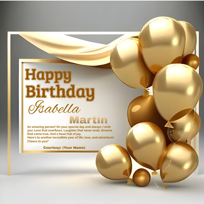 Plantilla de Happy Birthday Wishes Design Template | PosterMyWall
