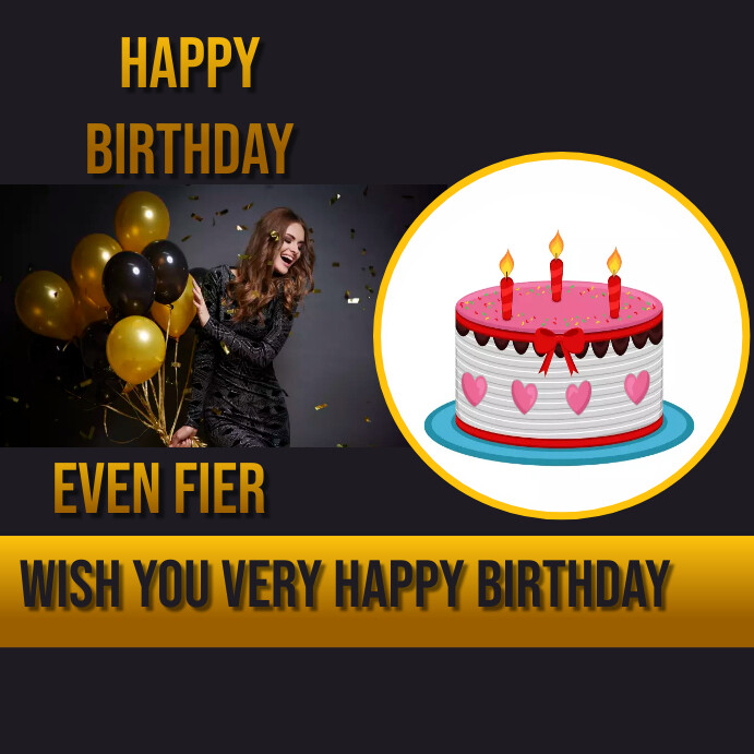 happy birthday wishes Temp Template | PosterMyWall