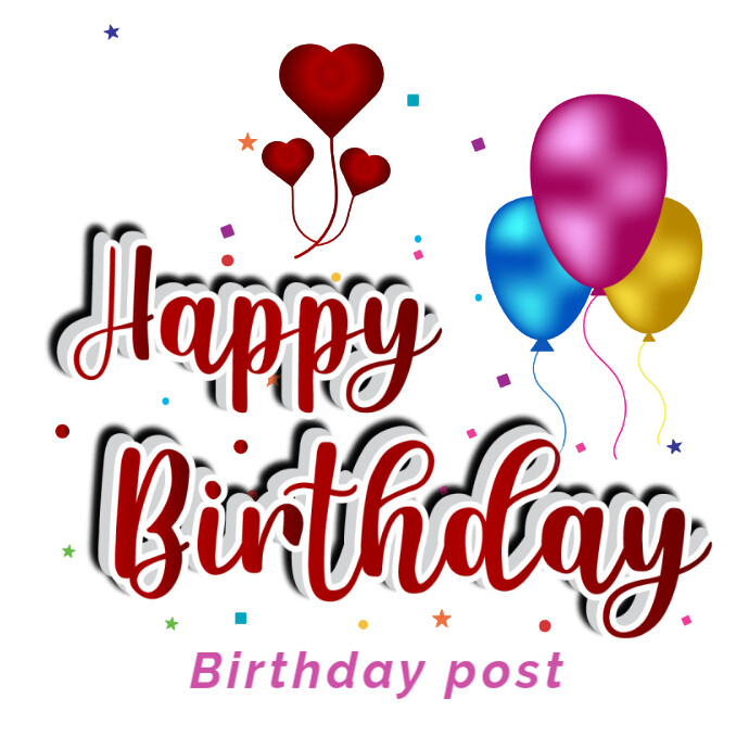 Happy Birthday Wishings With Colorful Balloons Logo Template | PosterMyWall