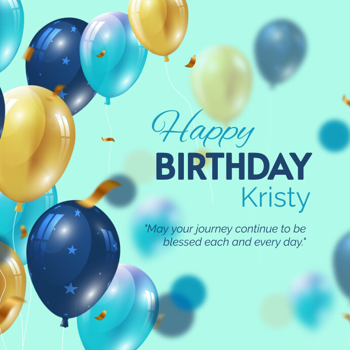 Happy Birthday With Balloon Instagram Post Templat | PosterMyWall