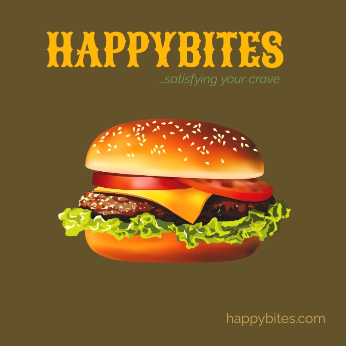 happy bites burger Template | PosterMyWall