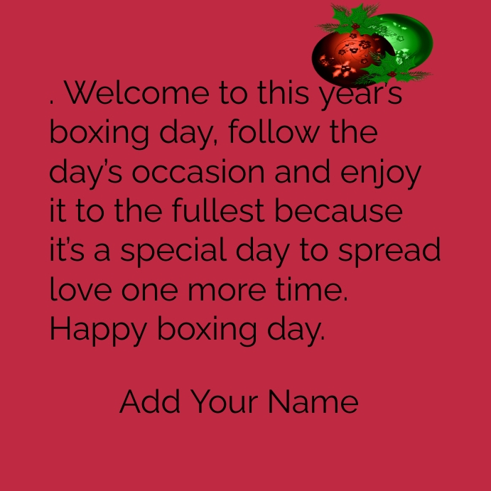 HAPPY BOXING DAY Template | PosterMyWall