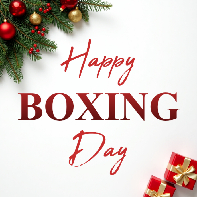 Happy Boxing Day Holiday Greeting Post Sale Celebration Gift Shopping ...
