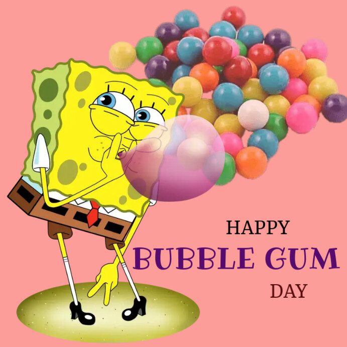 Happy bubble gum day template | PosterMyWall