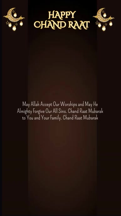 happy chand raat,chaand rat mubarak,eid eve ( Template | PosterMyWall