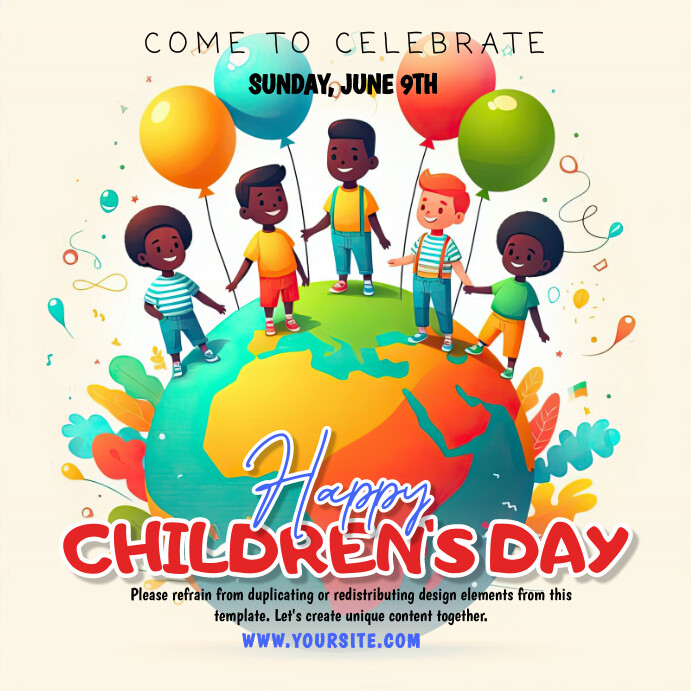 Happy Children's Day 2024 Social Media Templa Template | PosterMyWall