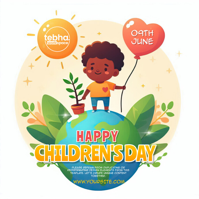 Happy Children's Day 2024 Social Media Templa Template | PosterMyWall