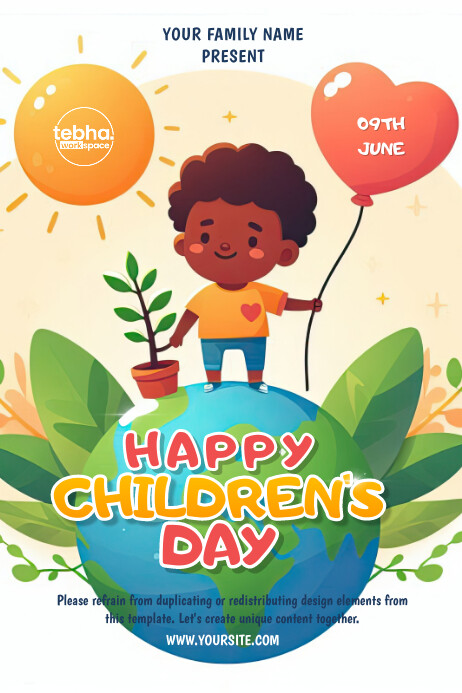 Happy Children's Day 2024 Social media Templa Template | PosterMyWall
