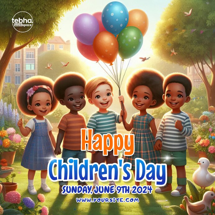 Happy Children's Day 2024 Social Media Templa Template | PosterMyWall
