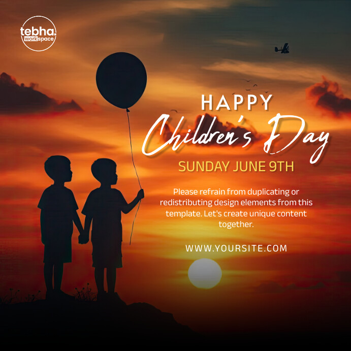 Happy Children's Day 2024 Social Media Templa Template | PosterMyWall