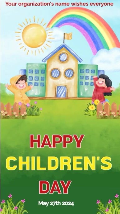 Animated Children Day Card