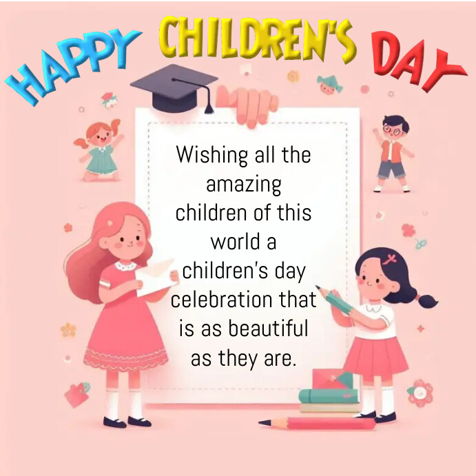 Happy Children's Day greeting template design | PosterMyWall