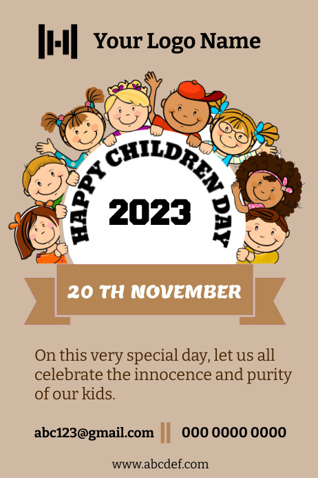 happy children day poster|childrens day flyer Template | PosterMyWall