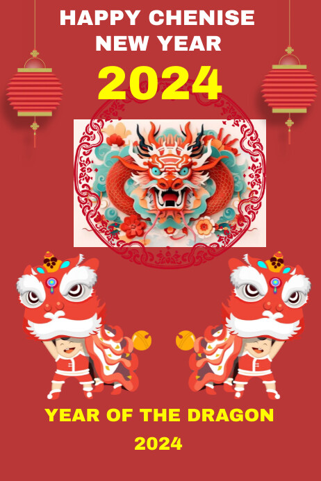 happy chinese new year 2024 Template | PosterMyWall