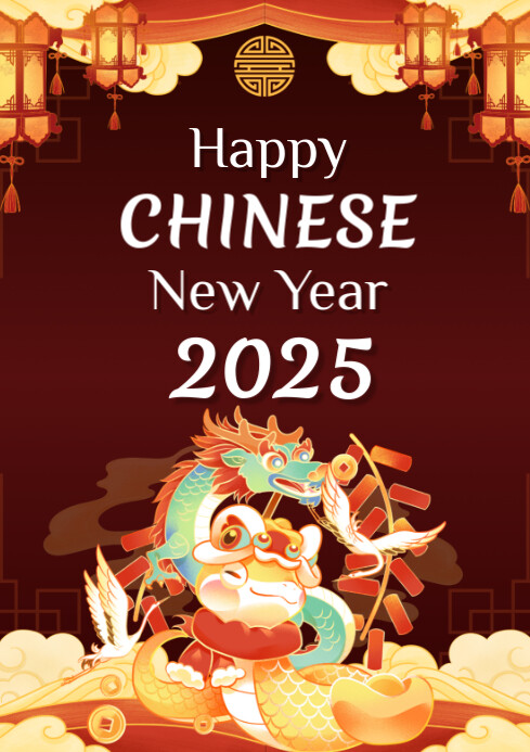 Happy Chinese New Year 2025 Template | PosterMyWall