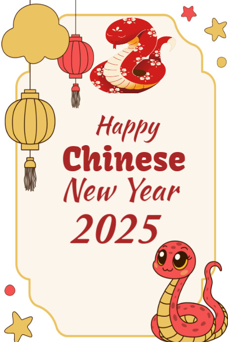 Happy Chinese New Year 2025 Template | PosterMyWall