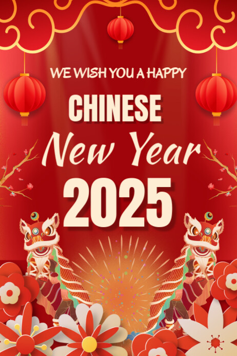 Happy Chinese New Year 2025 Template | PosterMyWall