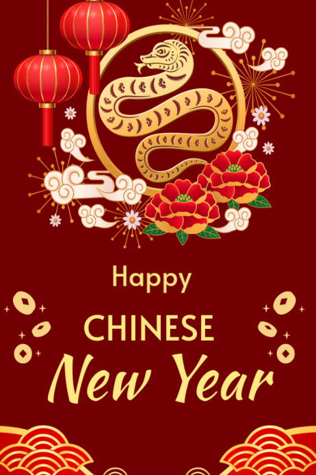 Happy Chinese New Year 2025 Template | PosterMyWall