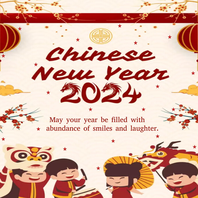 happy chinese new year instagram post Template | PosterMyWall