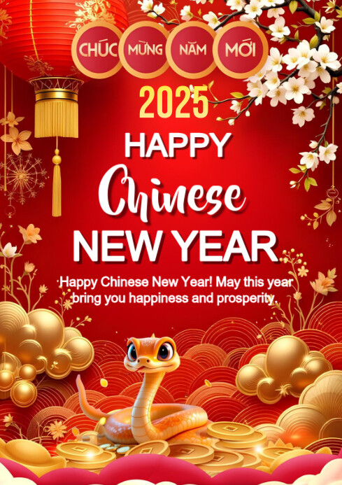 Happy Chinese New Year Post A4 Template | PosterMyWall