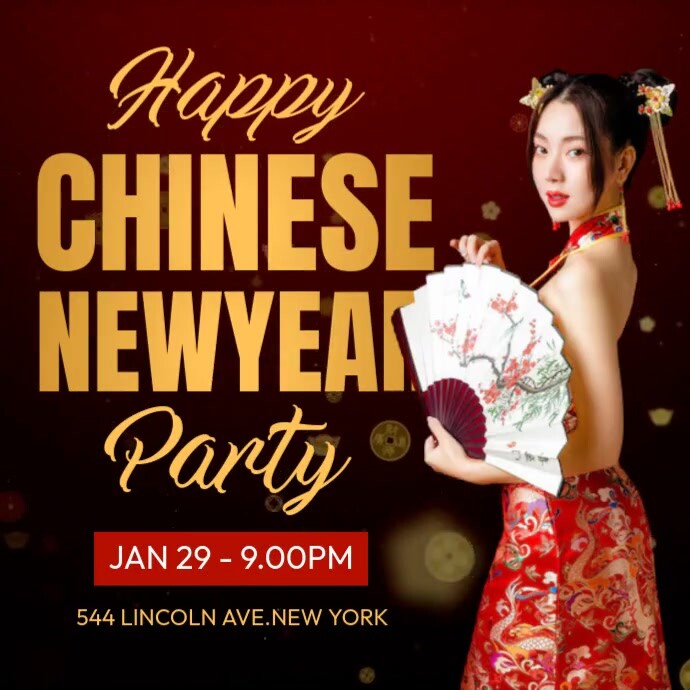 Happy Chinese Newyear Party Template | PosterMyWall
