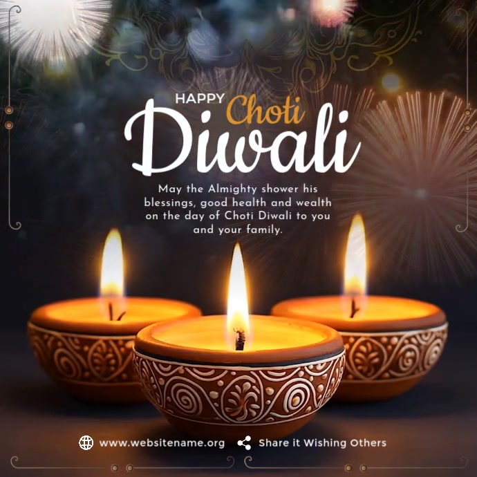 Happy Choti Diwali Best Wishes Post Template | PosterMyWall