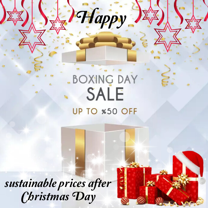 Happy Christmas boxing day poster Template | PosterMyWall